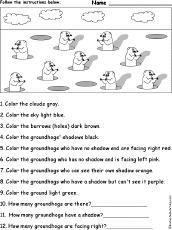 Groundhog Day - Follow the Instructions: EnchantedLearning.com