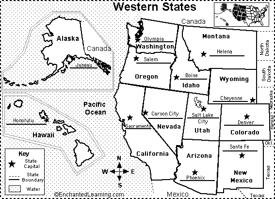 Printable Western States And Capitals Fill In
