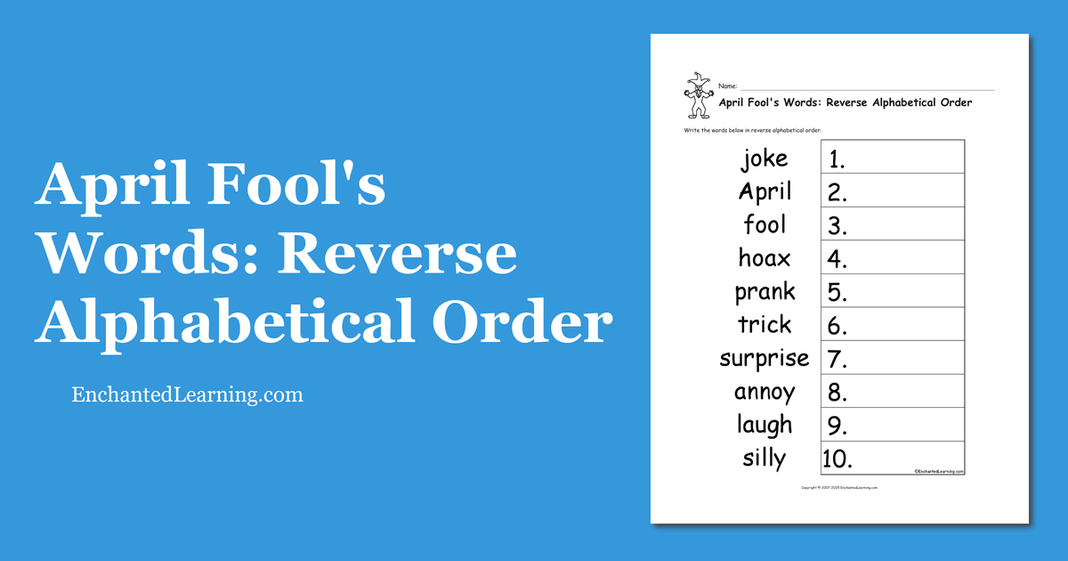 April Fool's Words - Enchanted Learning