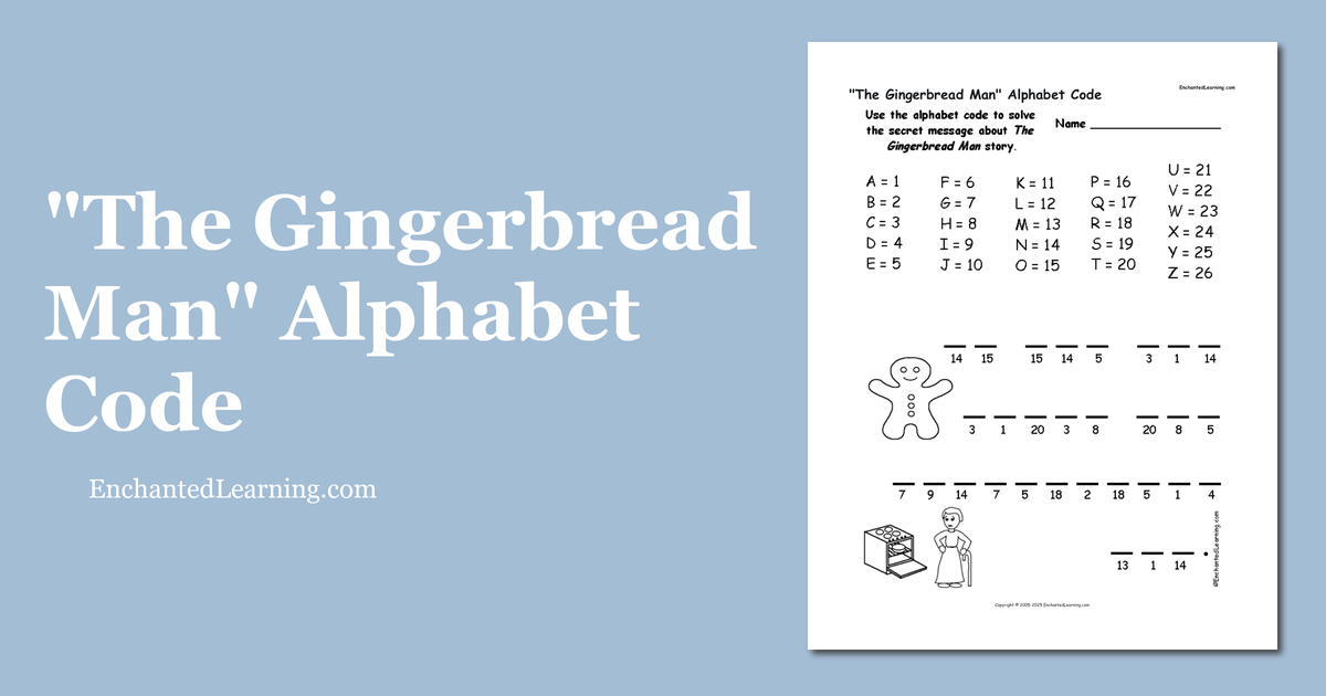 "The Gingerbread Man" Alphabet Code - Enchanted Learning
