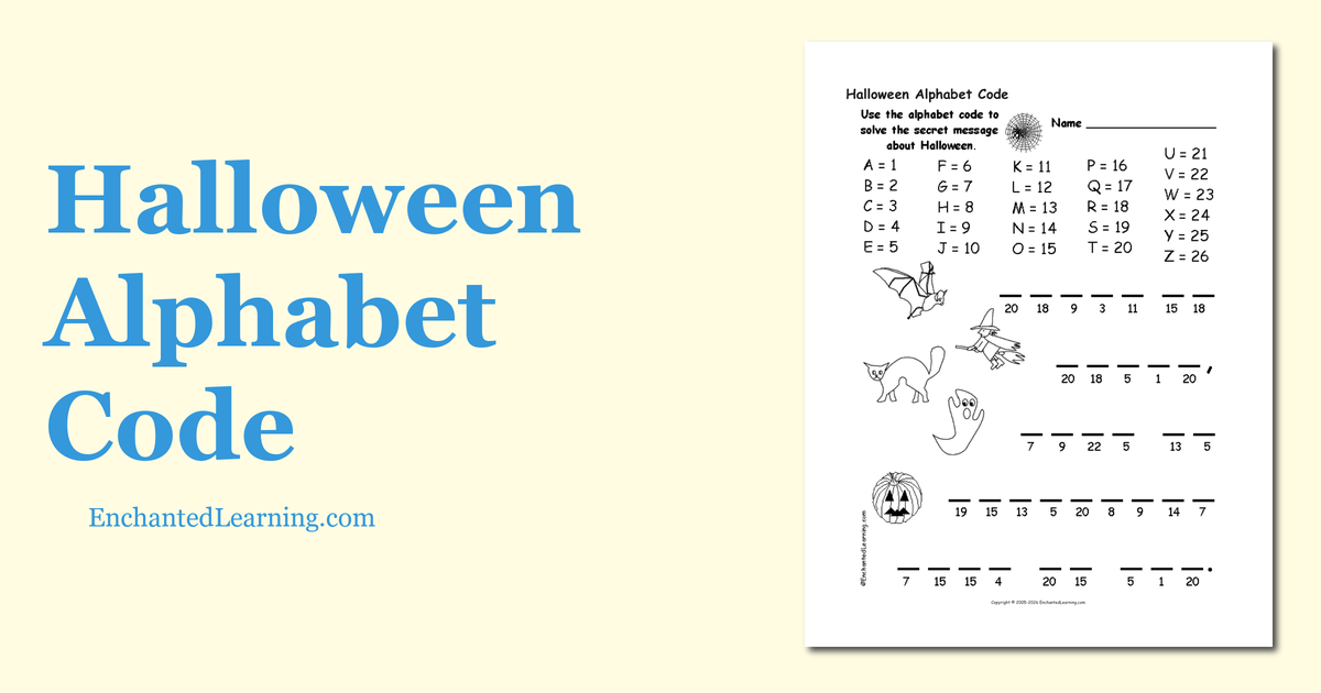 Halloween Alphabet Code - Enchanted Learning