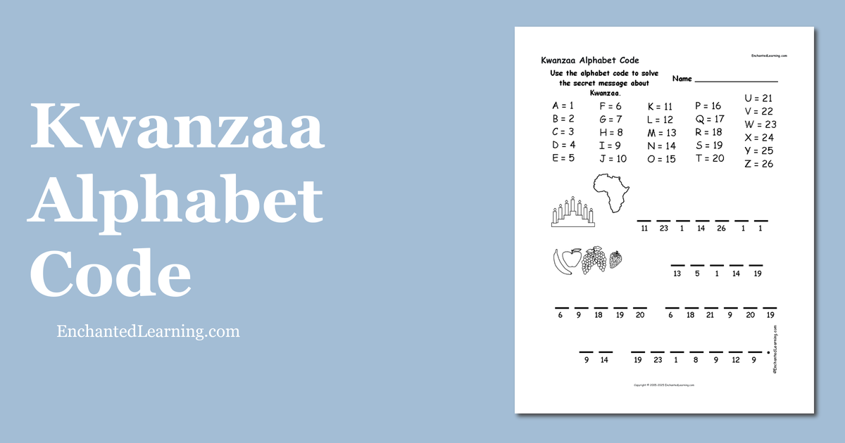 Kwanzaa Alphabet Code - Enchanted Learning