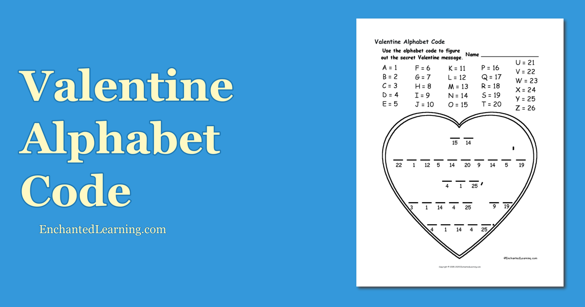 Valentine Alphabet Code - Enchanted Learning
