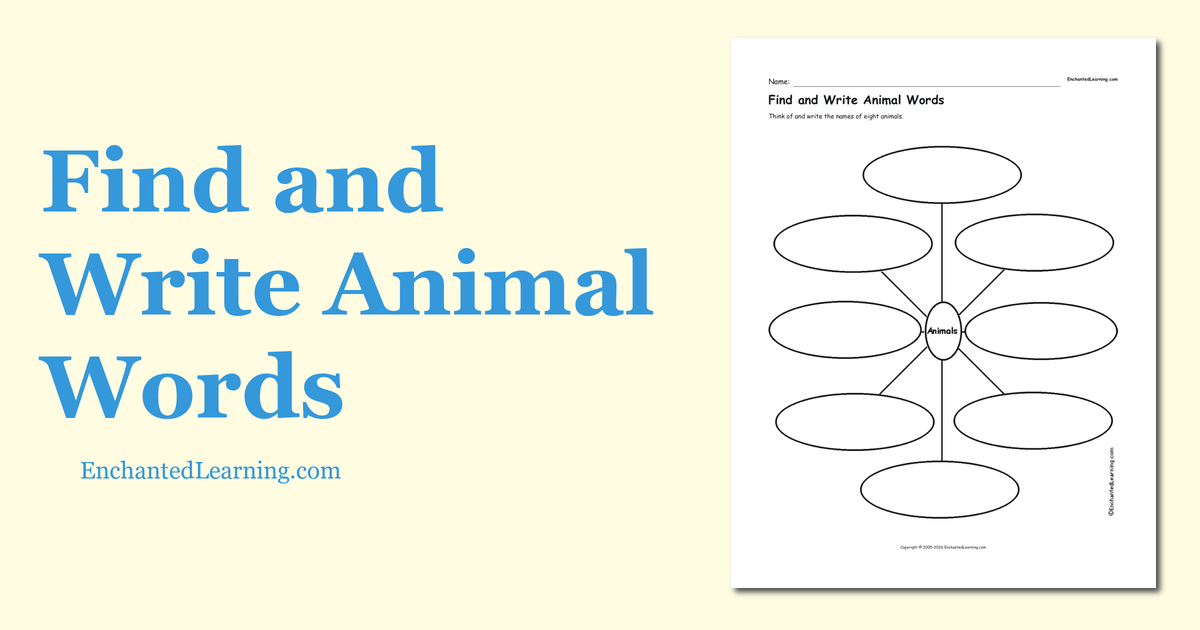 Find and Write Animal Words - Enchanted Learning