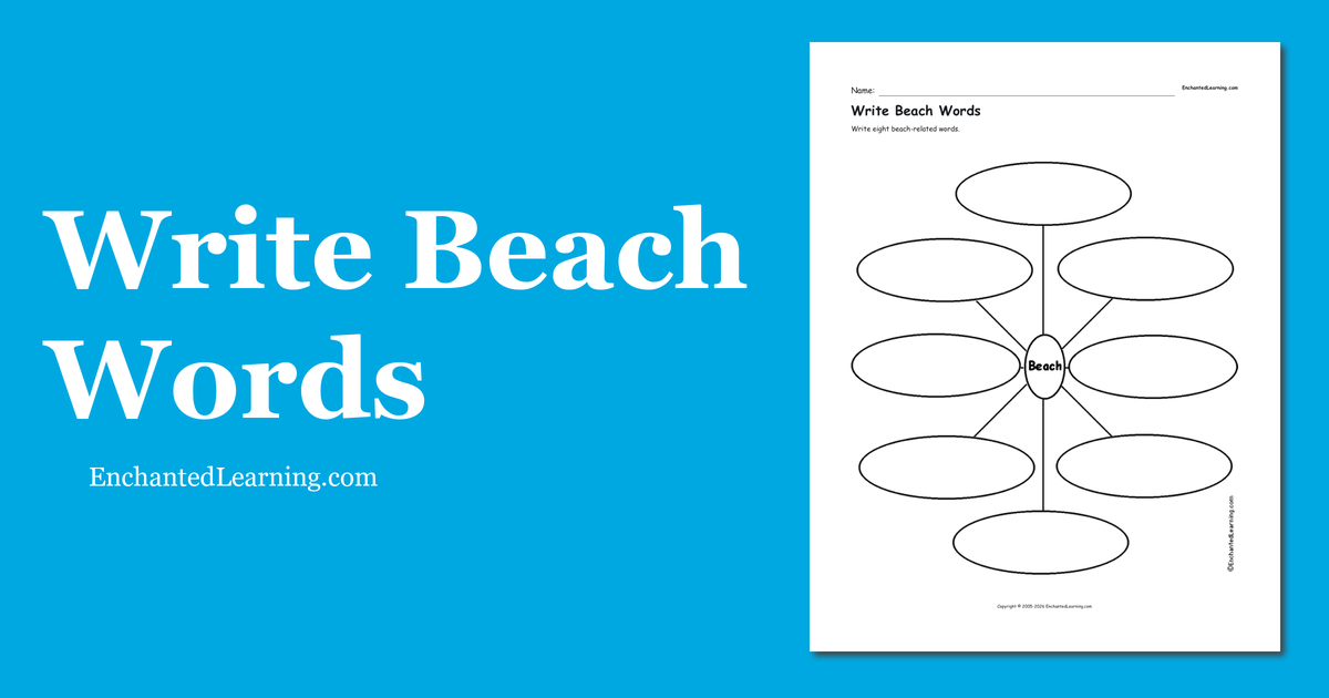 Write Beach Words - Enchanted Learning