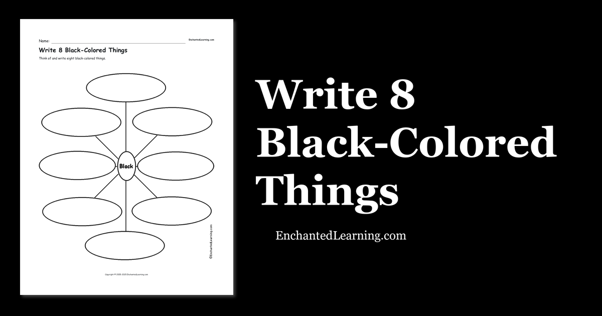 Write 8 Black-Colored Things - Enchanted Learning