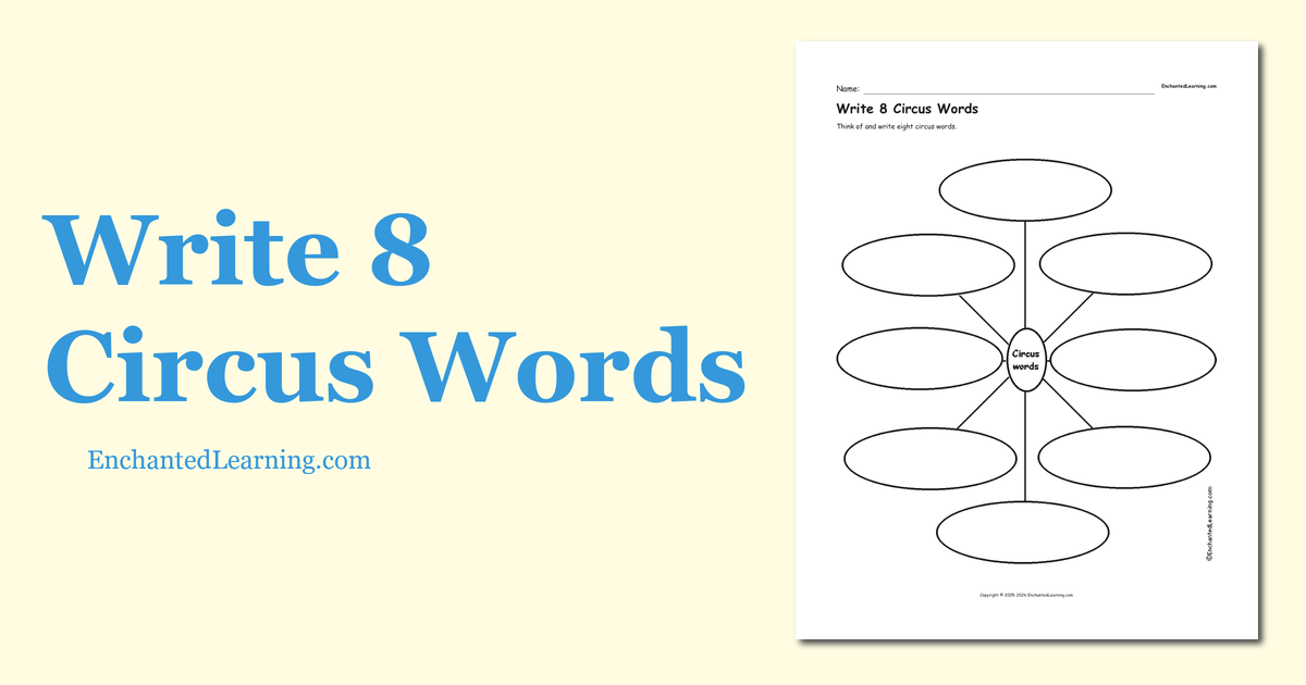Write 8 Circus Words - Enchanted Learning
