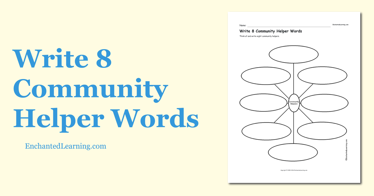 Write 8 Community Helper Words - Enchanted Learning