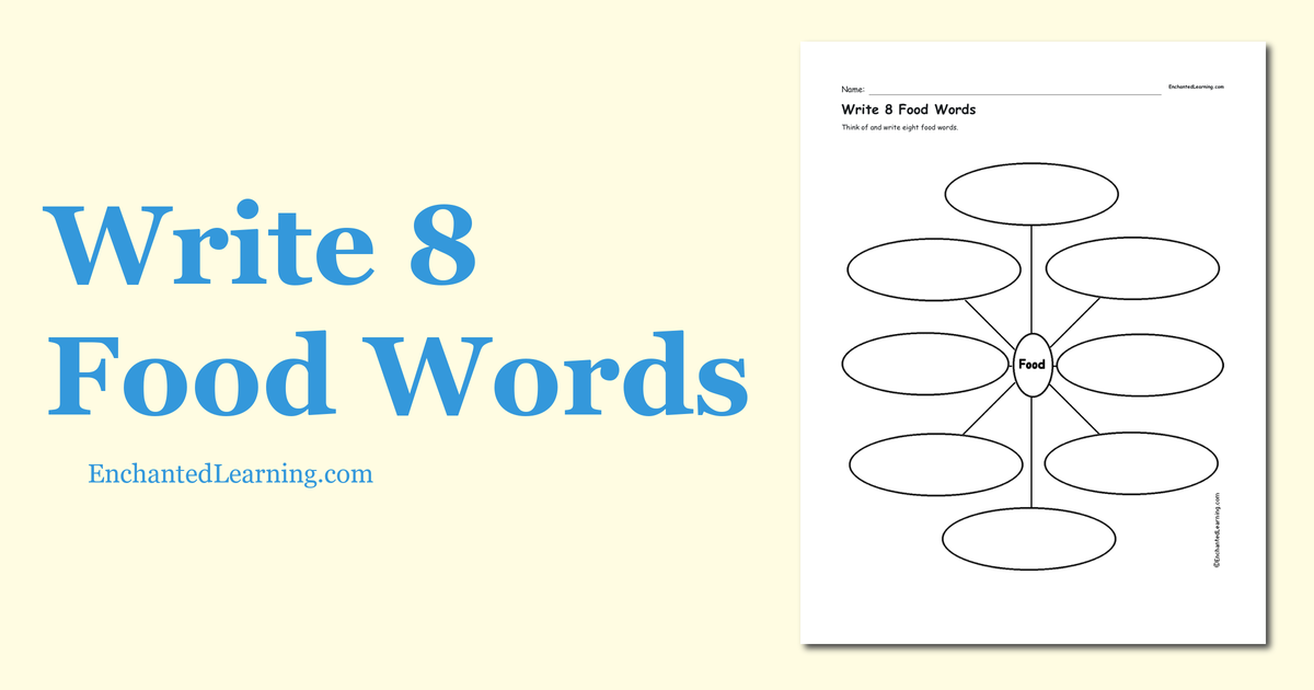 Write 8 Food Words - Enchanted Learning