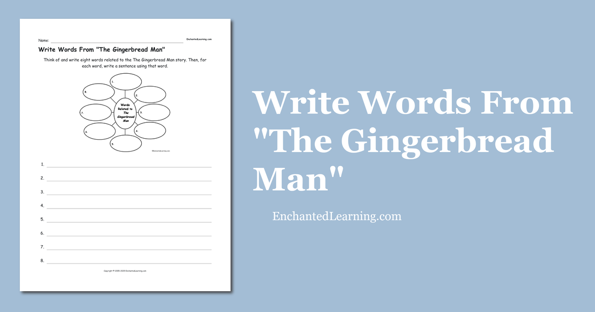 Write Words From "The Gingerbread Man" - Enchanted Learning