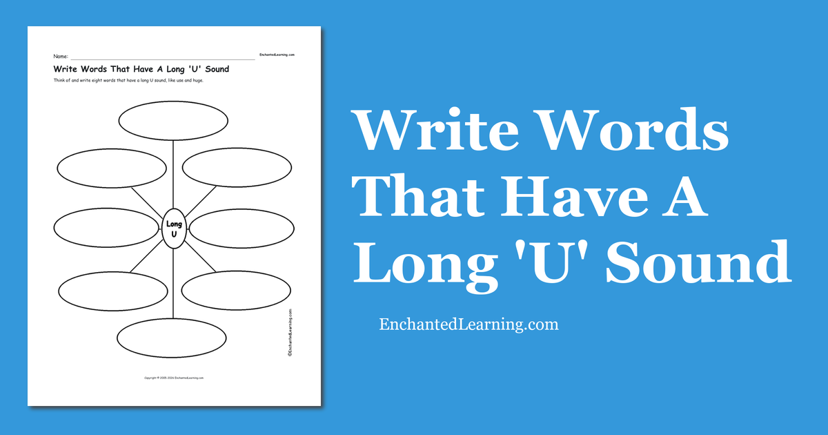 Write Words That Have A Long 'U' Sound - Enchanted Learning