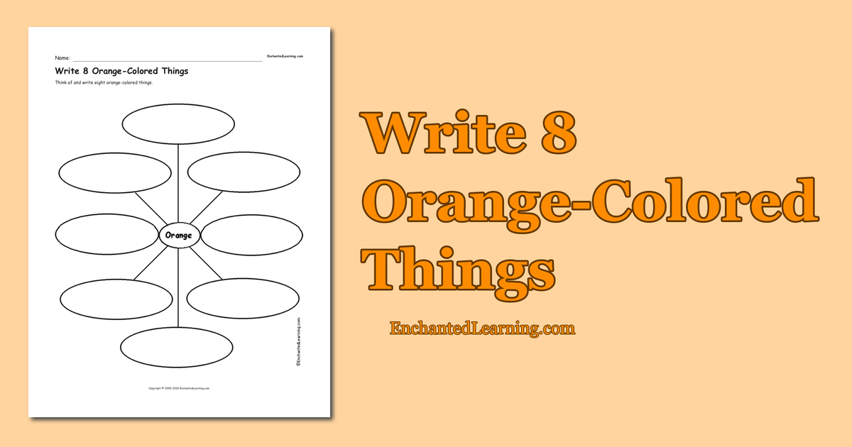 Write 8 Orange-Colored Things - Enchanted Learning