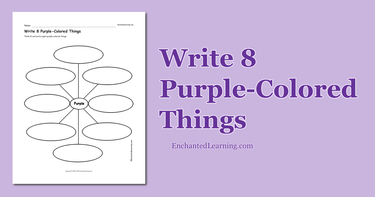 Write 8 Purple-Colored Things - Enchanted Learning