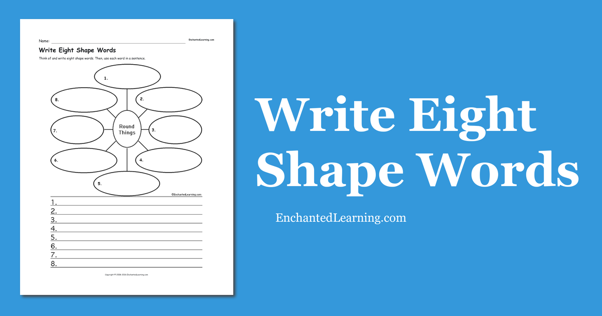 Write Eight Shape Words - Enchanted Learning