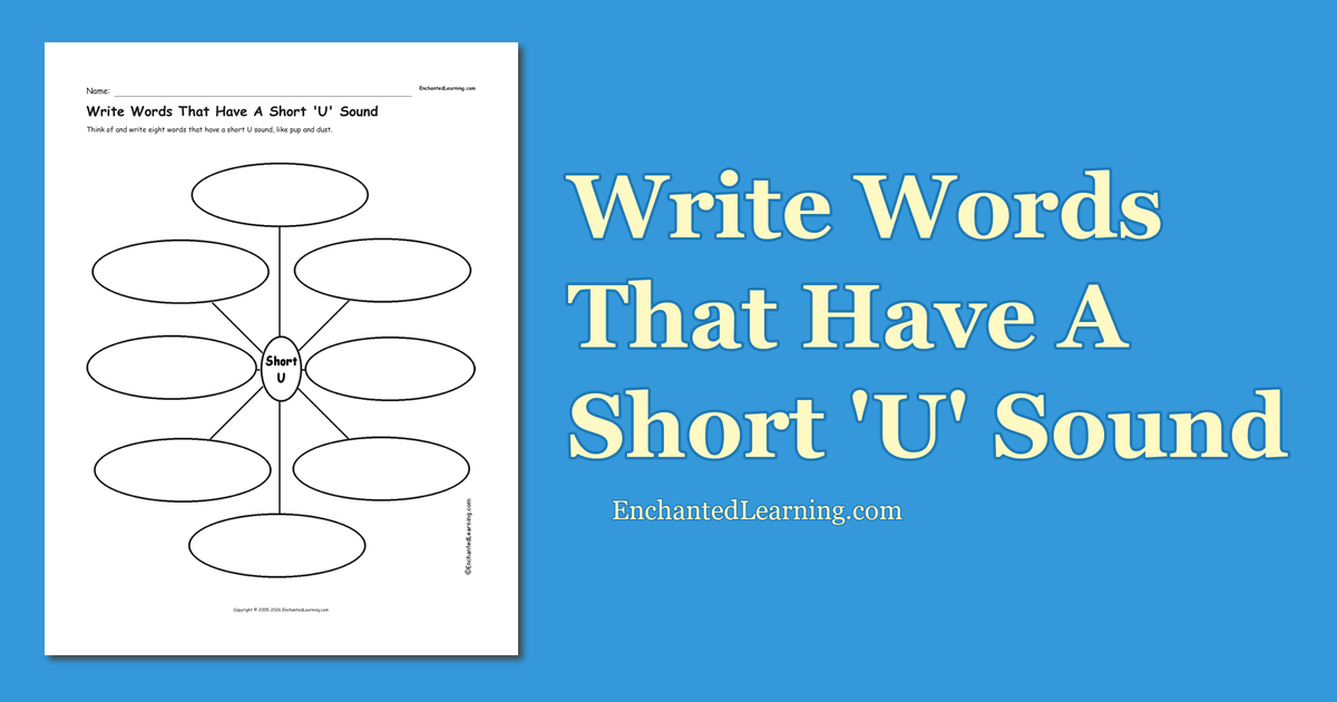 Write Words That Have A Short 'U' Sound - Enchanted Learning