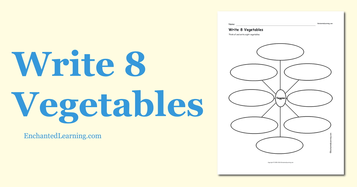 Write 8 Vegetables - Enchanted Learning