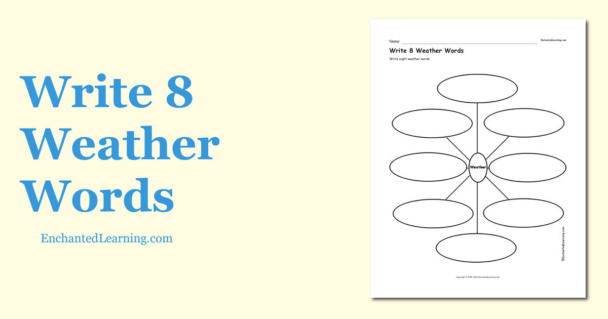 Write 8 Weather Words - Enchanted Learning