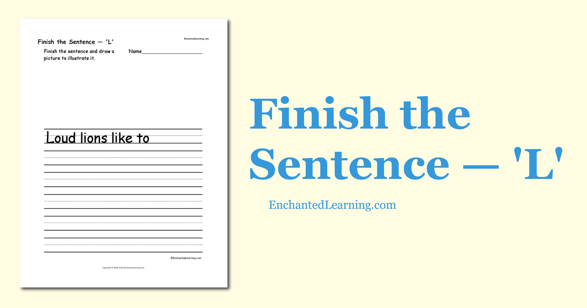 Finish the Sentence — 'L' - Enchanted Learning