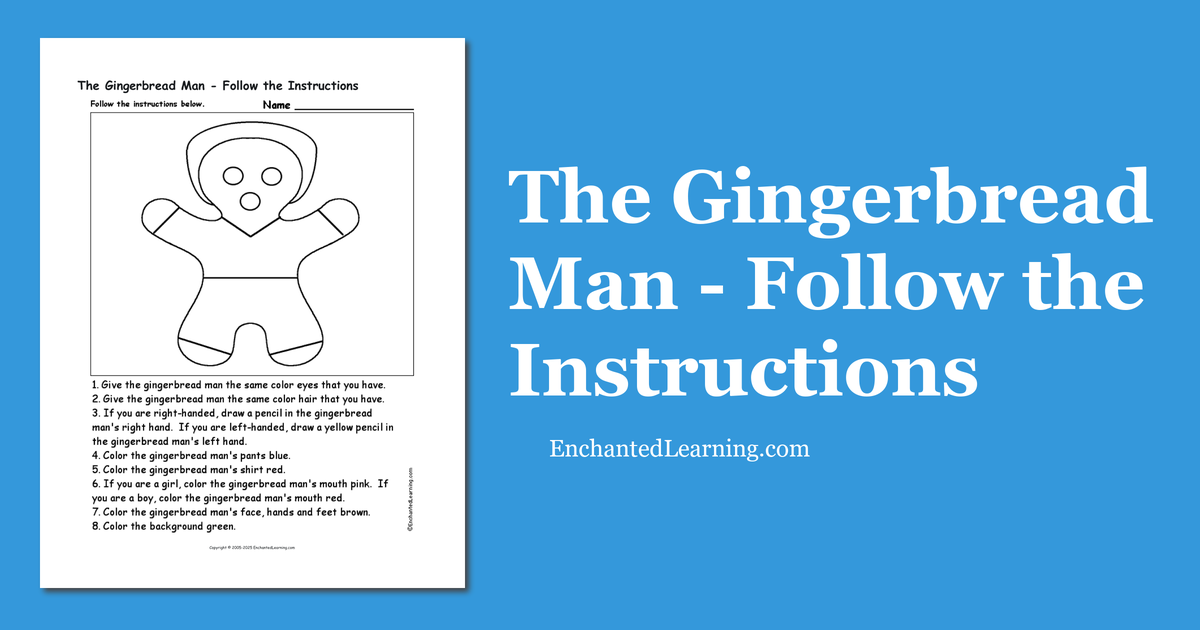 The Gingerbread Man - Follow the Instructions - Enchanted Learning