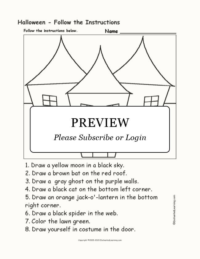 Halloween - Follow the Instructions - Enchanted Learning