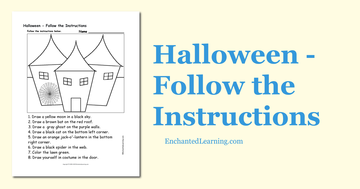 Halloween - Follow the Instructions - Enchanted Learning