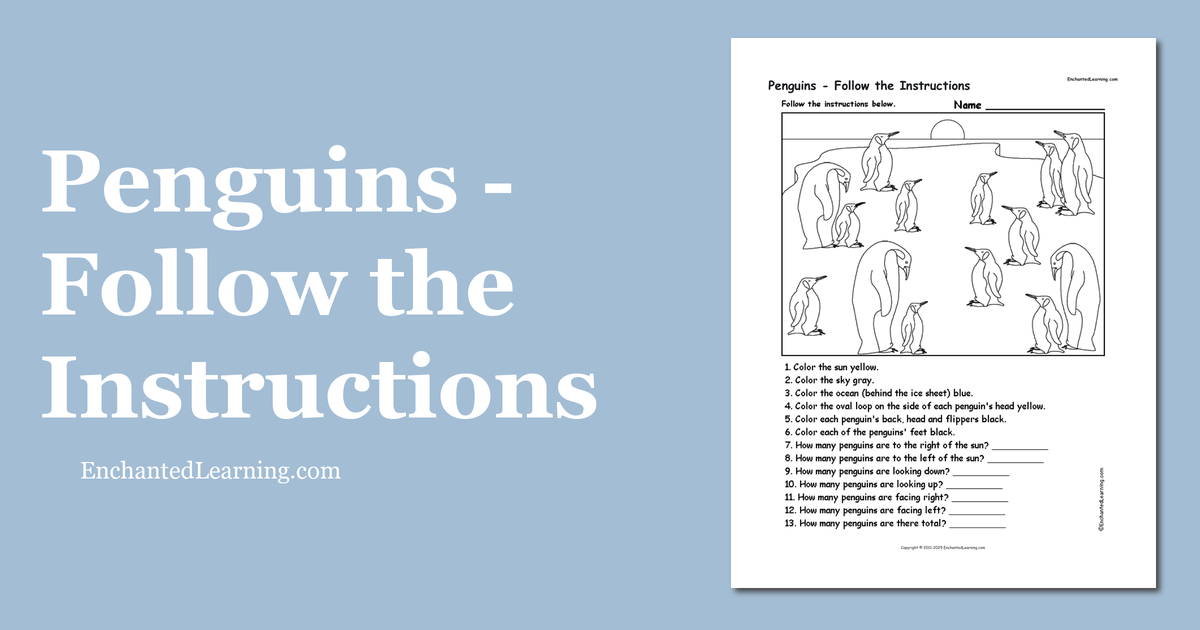 Penguins - Follow the Instructions - Enchanted Learning