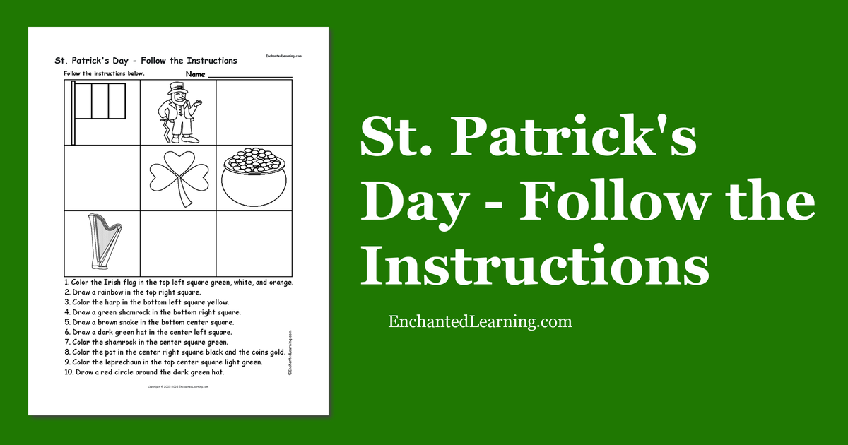 St. Patrick's Day - Follow the Instructions - Enchanted Learning