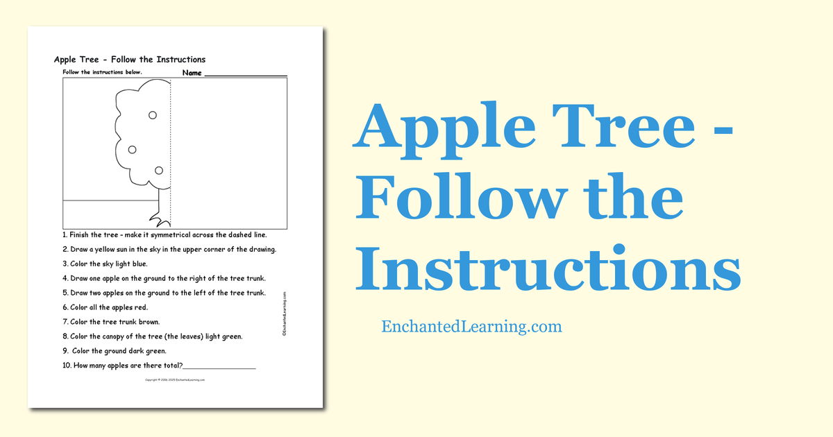 Apple Tree - Follow the Instructions - Enchanted Learning