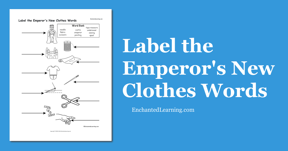 Label the Emperor's New Clothes Words - Enchanted Learning