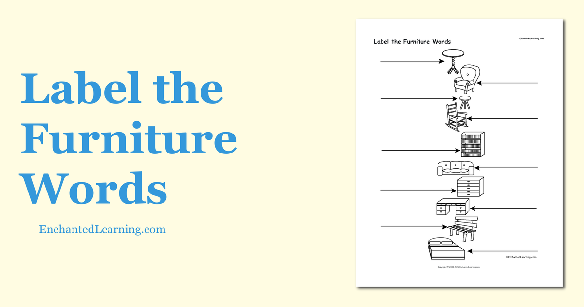 Label the Furniture Words - Enchanted Learning