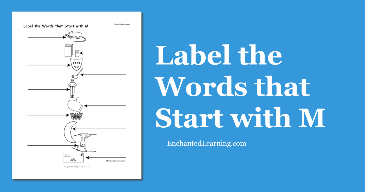 Label the Words that Start with M - Enchanted Learning