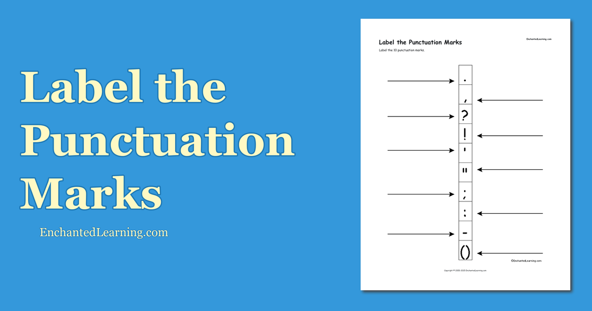 Label the Punctuation Marks - Enchanted Learning