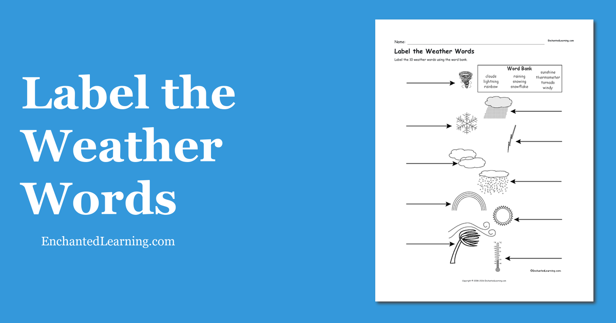 Label the Weather Words - Enchanted Learning