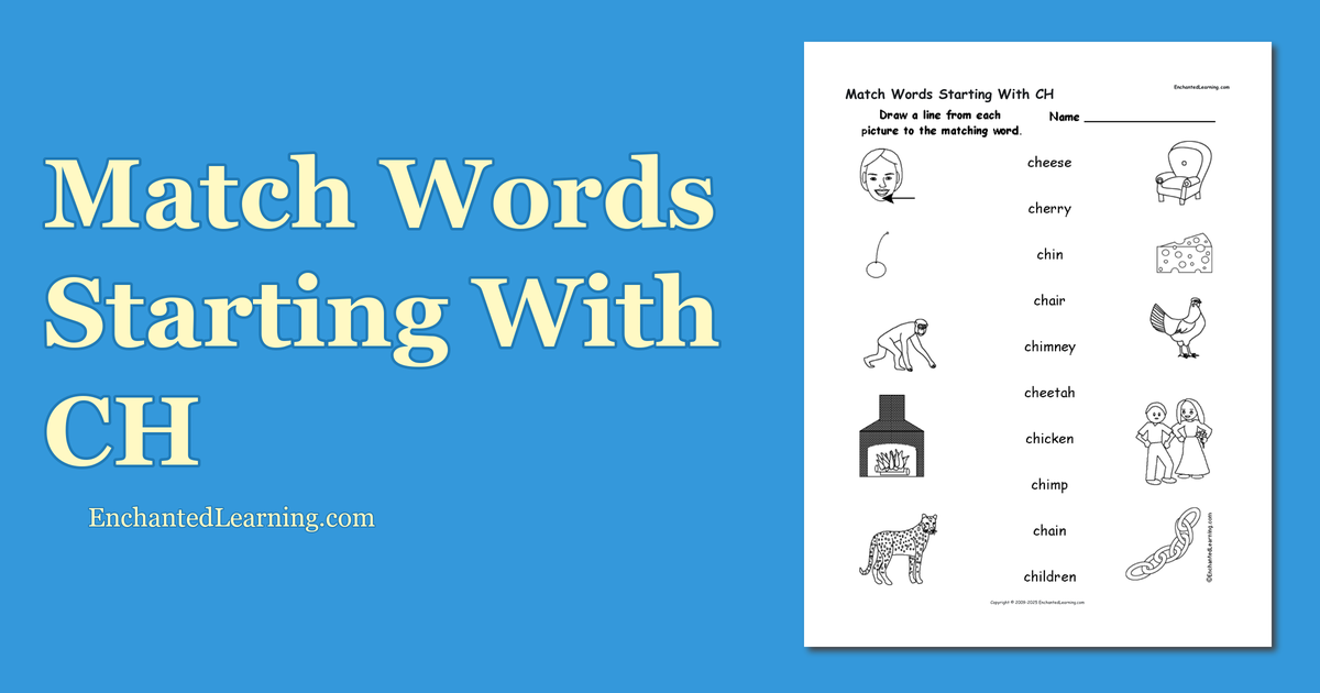 Match Words Starting With CH - Enchanted Learning
