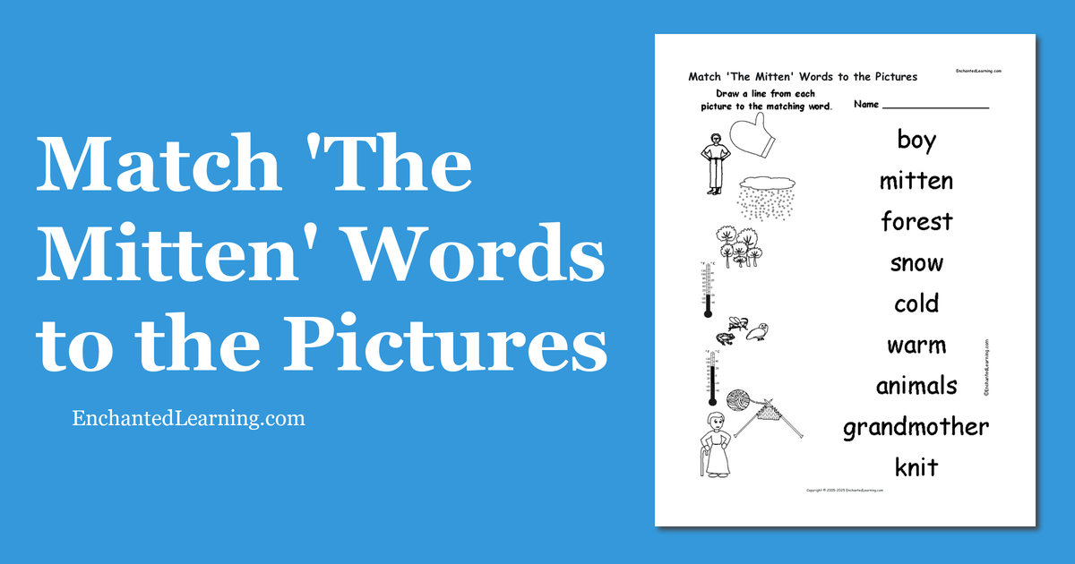 Match 'The Mitten' Words to the Pictures - Enchanted Learning