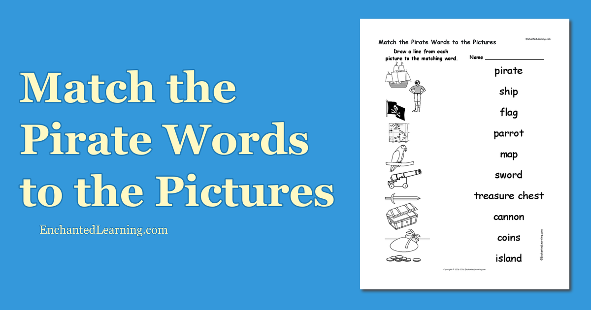 Match the Pirate Words to the Pictures - Enchanted Learning
