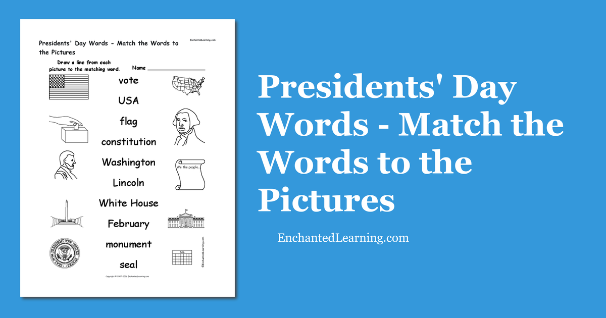 Presidents' Day Words - Match the Words to the Pictures - Enchanted ...
