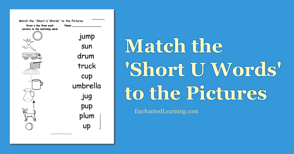Match The Short U Words To The Pictures Enchanted Learning Match The Short U Words To The Pictures Enchanted Learning