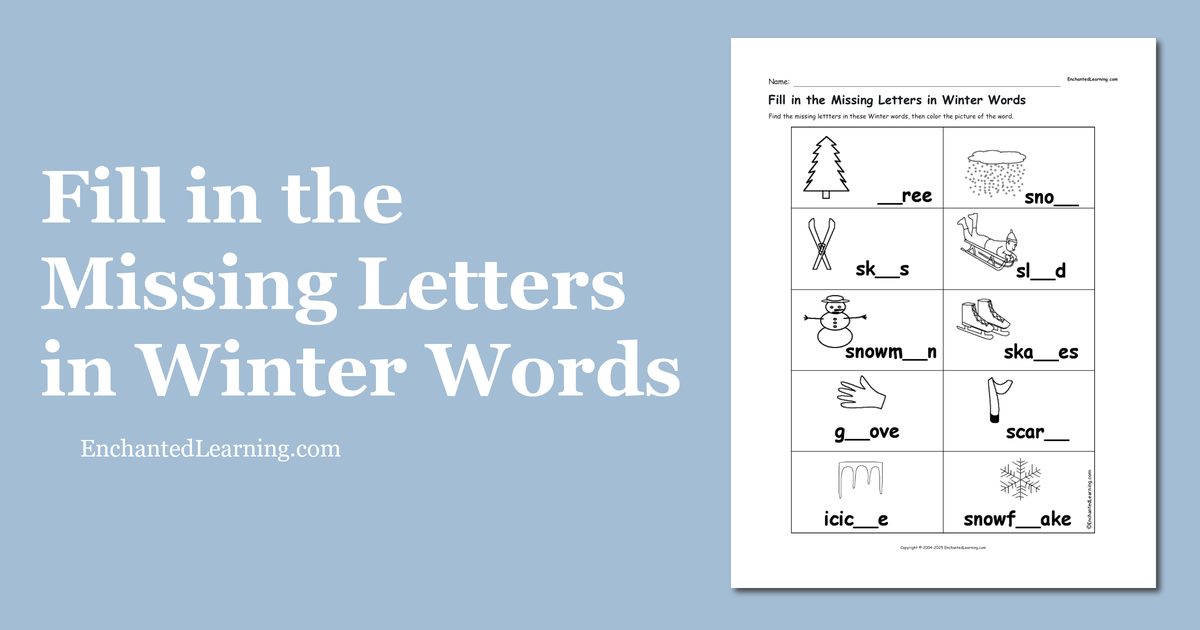 Fill in the Missing Letters in Winter Words - Enchanted Learning