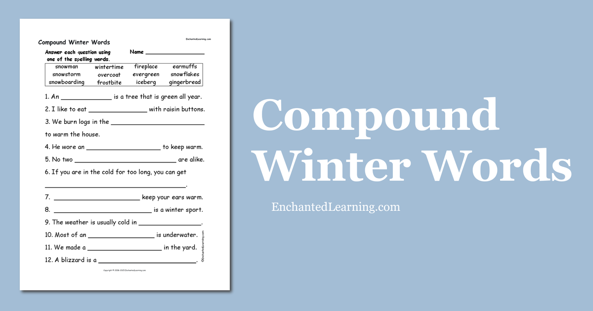 Compound Winter Words - Enchanted Learning