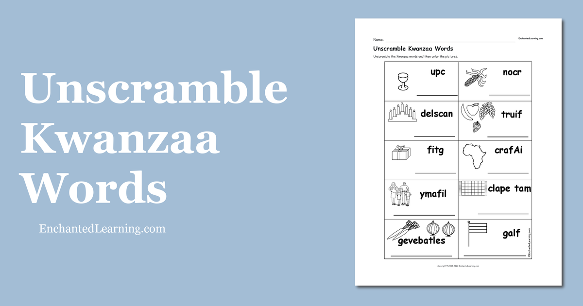 Unscramble Kwanzaa Words - Enchanted Learning