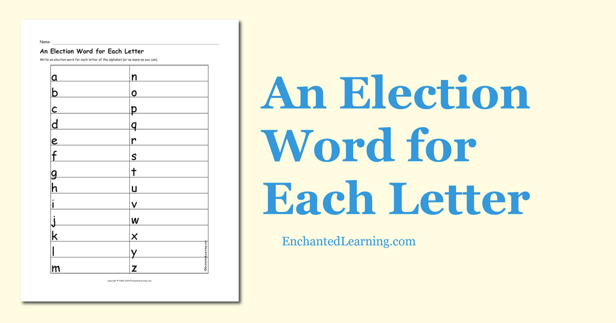 An Election Word for Each Letter - Enchanted Learning