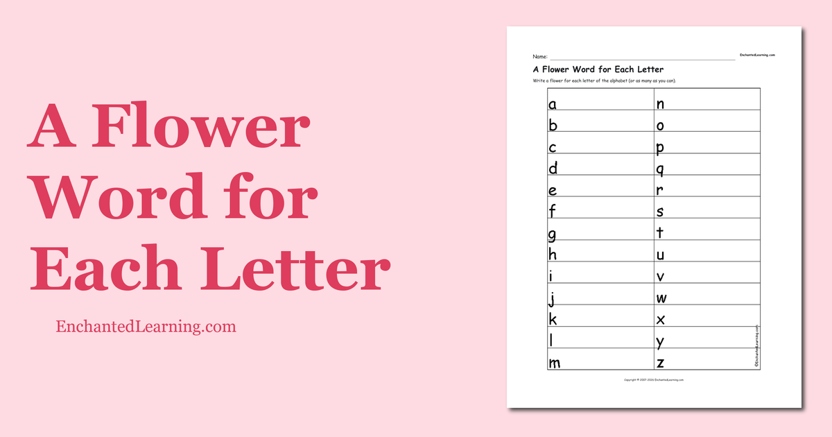 A Flower Word for Each Letter - Enchanted Learning