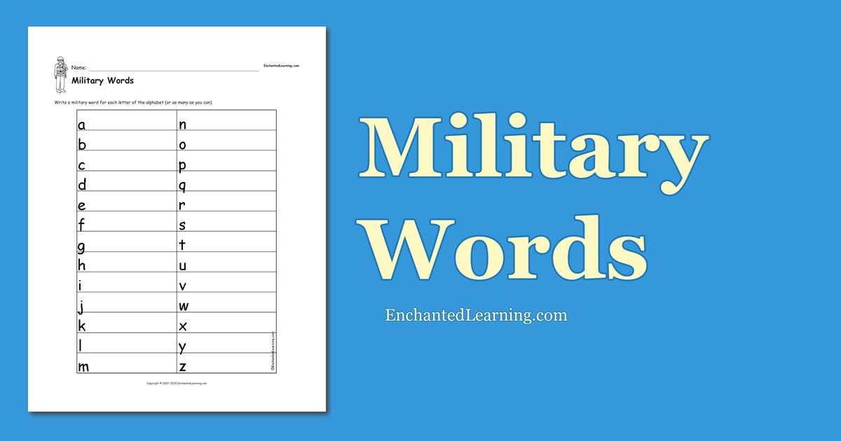 A Military Word For Each Letter Enchanted Learning a-military-word-for-each-letter-enchanted-learning