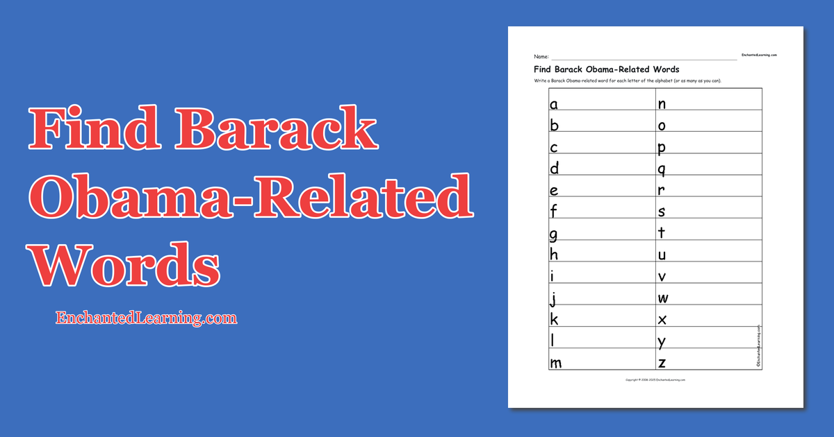 Find Barack Obama-Related Words - Enchanted Learning