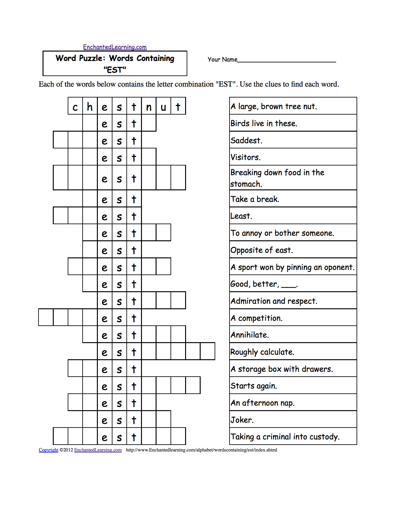 Word Puzzles Words Containing Three Letter Combinations Worksheets To