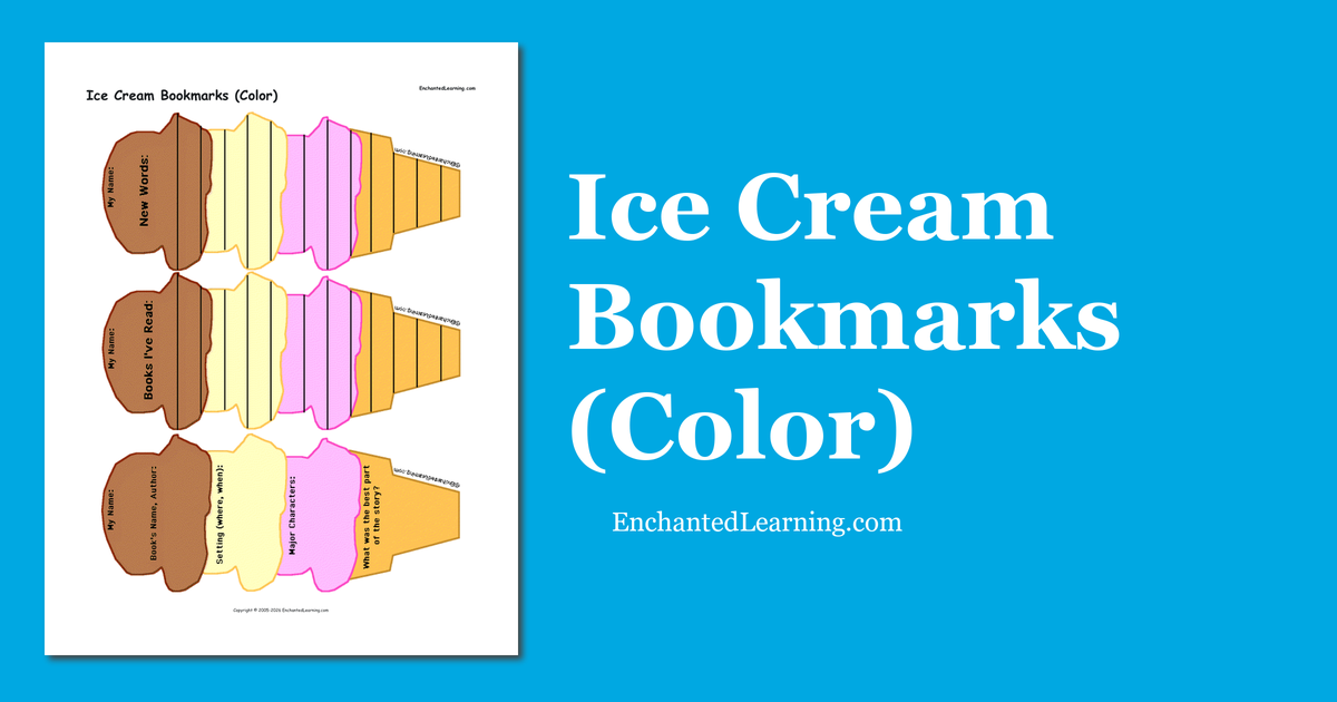 Ice Cream Bookmarks (Color) - Enchanted Learning