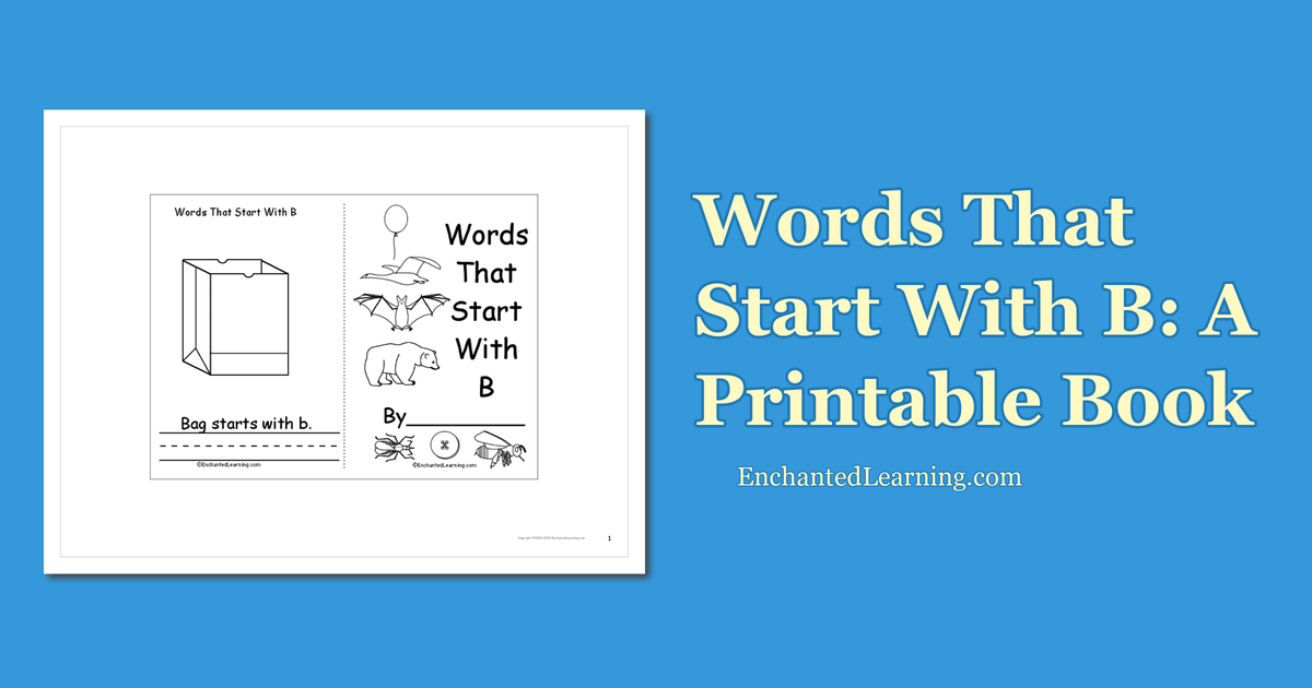 Words That Start With B: A Printable Book - Enchanted Learning