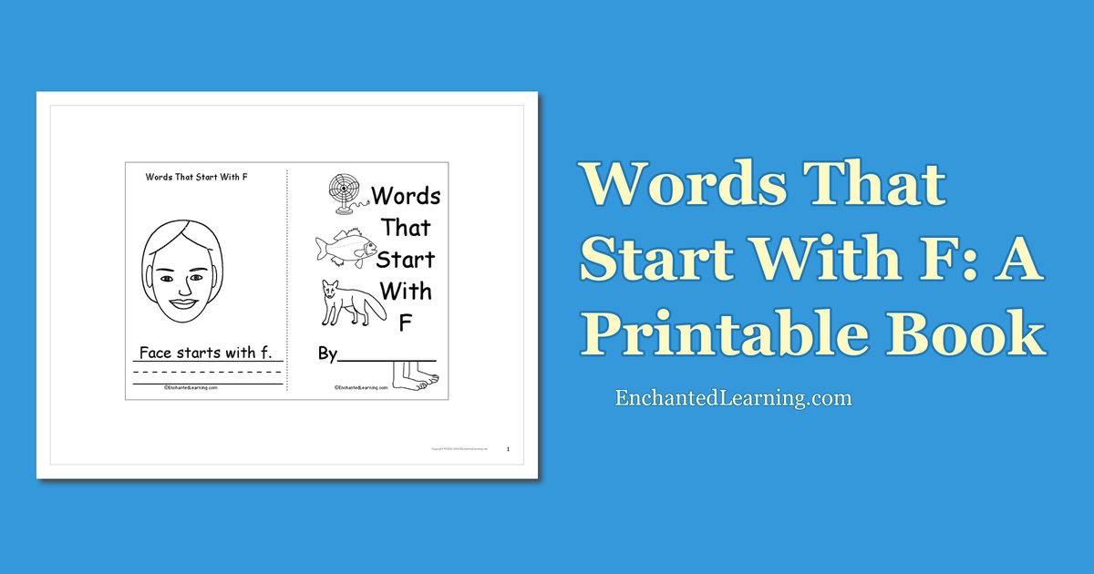 Words That Start With F: A Printable Book - Enchanted Learning