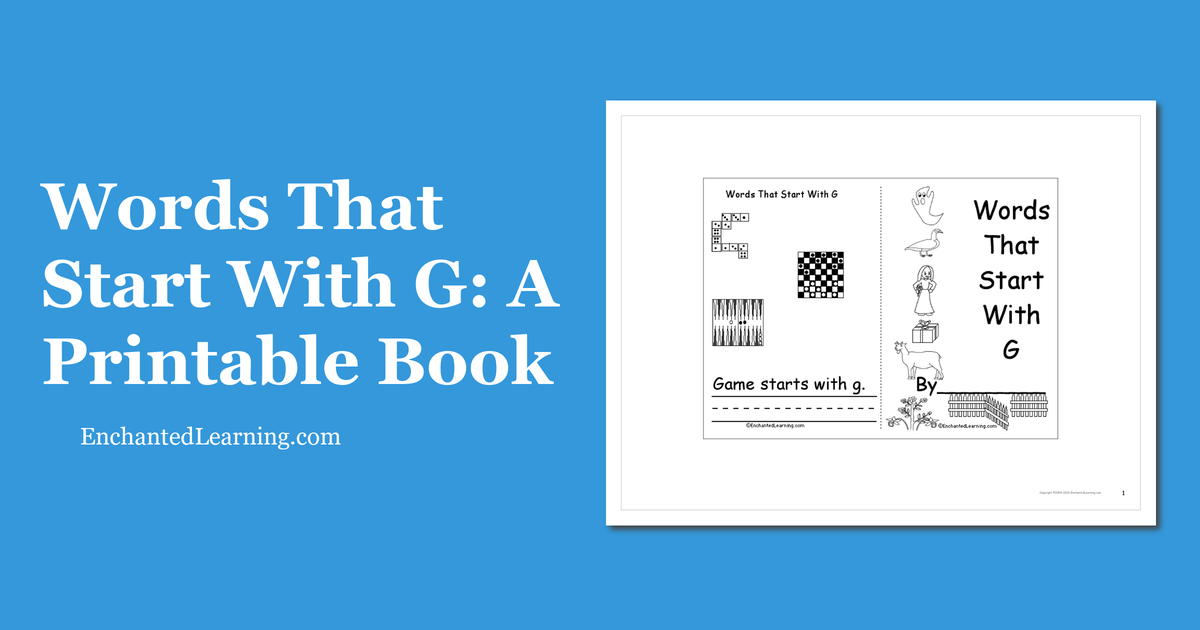 Words That Start With G: A Printable Book - Enchanted Learning